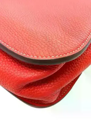 Hermès Togo Halzan 31 Satchel - Red