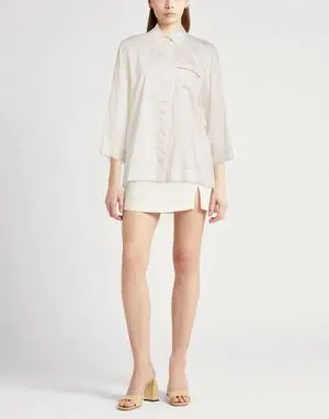 Peserico Shirt Ivory Size Lyocell, Silk