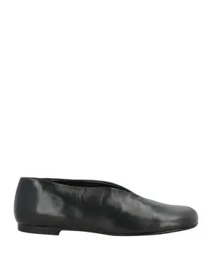 FABRIZIO CHINI Leather Ballet Flats - Black