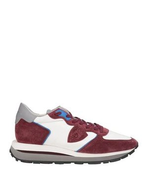 Philippe Model Sneakers Burgundy Size Leather, Textile Fibers - Red