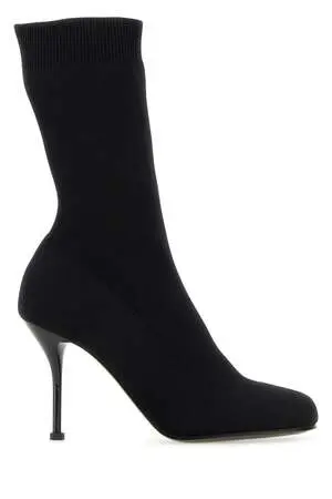 Alexander McQueen Stretch Nylon Ankle Boots - Black