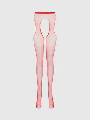 Frederick's Of Hollywood Fishnet Fundies - Jester Red