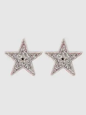 Frederick's Of Hollywood Ziggy Rhinestone & Sequin Star Pasties - Silver