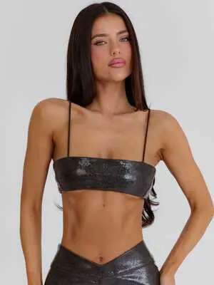 OUTCAST Ishani Crop Top Chocolate - Brown