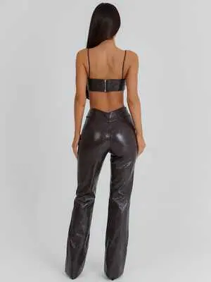 OUTCAST Ishani Crop Top Chocolate