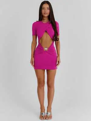 OUTCAST Jayne Mini Dress Fuchsia