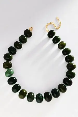Anthropologie ANTHROPOLOGIE Waverly Beaded Necklace Olive
