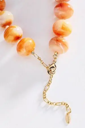 Anthropologie Waverly Beaded Necklace - Orange