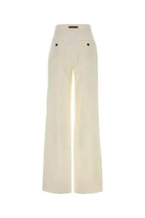Max Mara Stretch Cotton Dentice Wide-leg Pant
