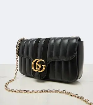 Gucci Jetset Gg Marmont Small Shoulder Bag - Black