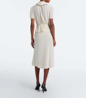 Prada Embellished Silk Crêpe Midi Dress