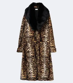 Nour Hammour Nina Tiger-print Shearling Coat