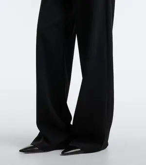 THE ROW Farah Wool And Cashmere Wide-leg Pants