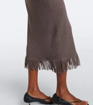 Simkhai Jordan Caped Wool And Cashmere Maxi Dress