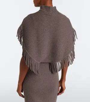 Simkhai Jordan Caped Wool And Cashmere Maxi Dress