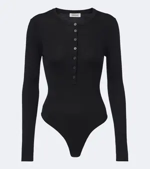 Simkhai Susanne Ribbed Silk And Cashmere Bodysuit
