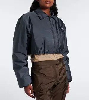 Miu Miu Cropped Shearling-lined Blouson Jacket
