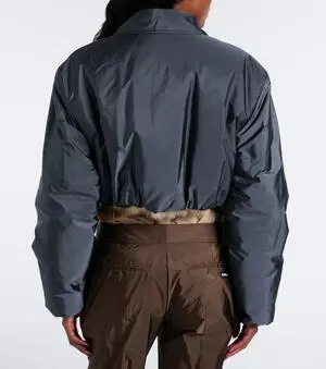 Miu Miu Cropped Shearling-lined Blouson Jacket
