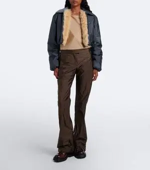 Miu Miu Cropped Shearling-lined Blouson Jacket
