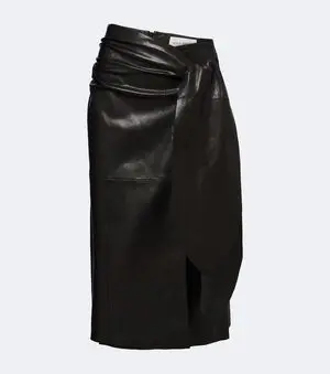 Nour Hammour Viret Leather Skirt - Black