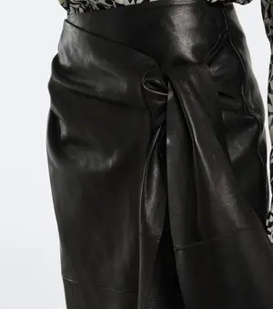 Nour Hammour Viret Leather Skirt