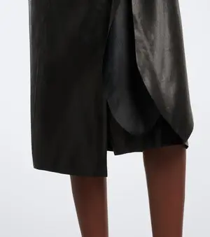 Nour Hammour Viret Leather Skirt
