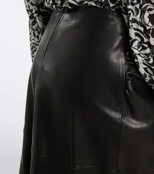 Nour Hammour Viret Leather Skirt