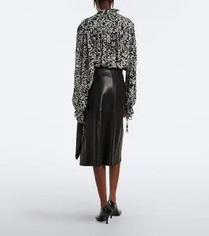 Nour Hammour Viret Leather Skirt