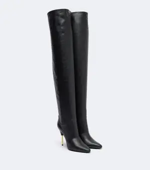 Valentino Garavani Vlogo Leather Over-the-knee Boots