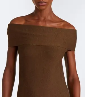 Simkhai Camilla Off-shoulder Wool Midi Dress