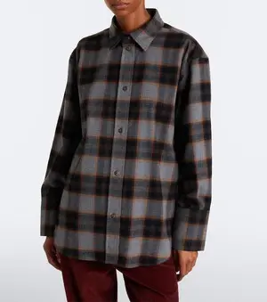 RÓHE Checked Cotton Flannel Shirt