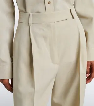 RÓHE Wool And Silk-blend Straight Pants