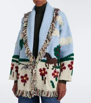 Alanui Casa Intarsia Wool-blend Cardigan