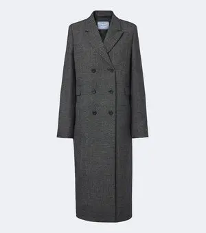Prada Checked Virgin Wool Coat