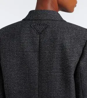 Prada Checked Virgin Wool Coat