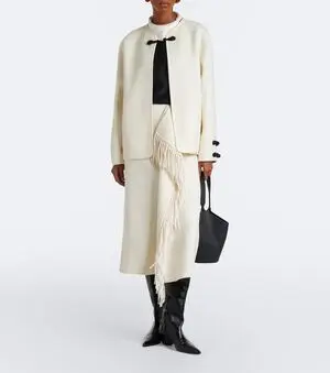 RÓHE Wool And Cashmere Midi Skirt - White