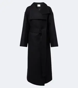 JOSEPH Fiore Wool-blend Wrap Coat - Black