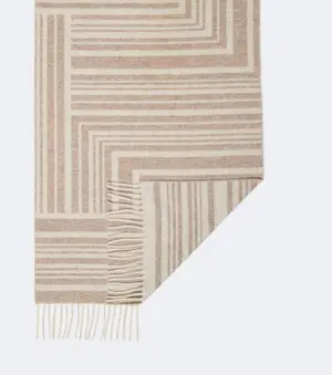 JOSEPH Ayla Fringed Jacquard Wool And Cashmere Scarf
