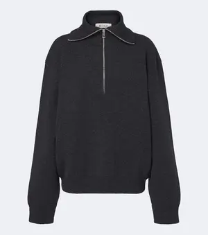 RÓHE Wool And Cashmere Half-zip Sweater - Grey