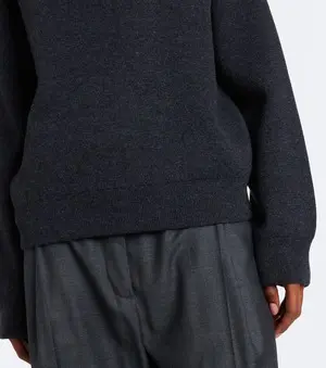 RÓHE Wool And Cashmere Half-zip Sweater - Grey