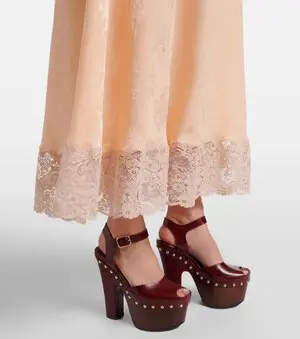 Chloé Lace-trimmed Silk Jacquard Midi Dress