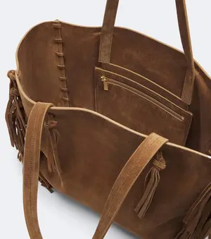 NILI LOTAN Joni Fringed Suede Tote Bag