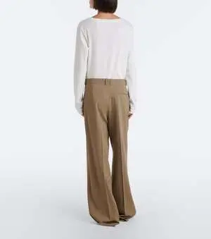 THE ROW Daniela Pleated Wool Wide-leg Pants