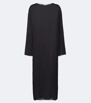 THE ROW Joma Pleated Silk Midi Dress