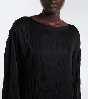 THE ROW Joma Pleated Silk Midi Dress