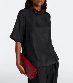 Loulou De Saison Dana Silk Twill Top