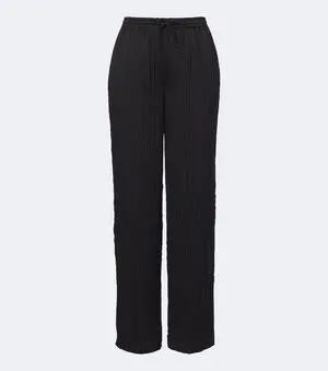 THE ROW Kriza Plissé Silk Wide-leg Pants