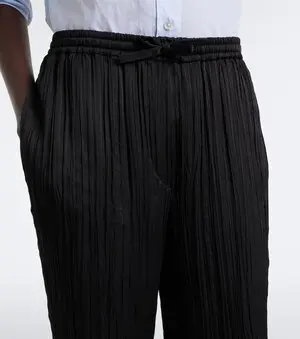 THE ROW Kriza Plissé Silk Wide-leg Pants