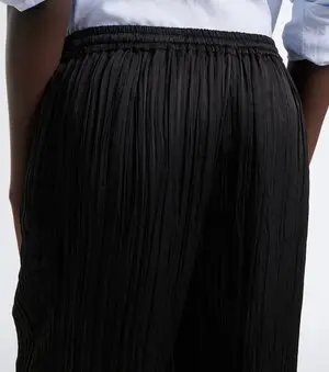 THE ROW Kriza Plissé Silk Wide-leg Pants