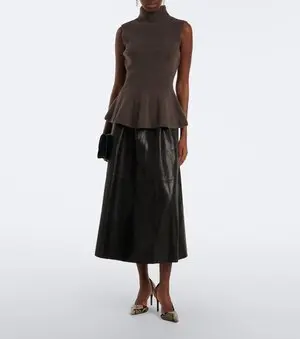 Nour Hammour Lenley Leather Skirt